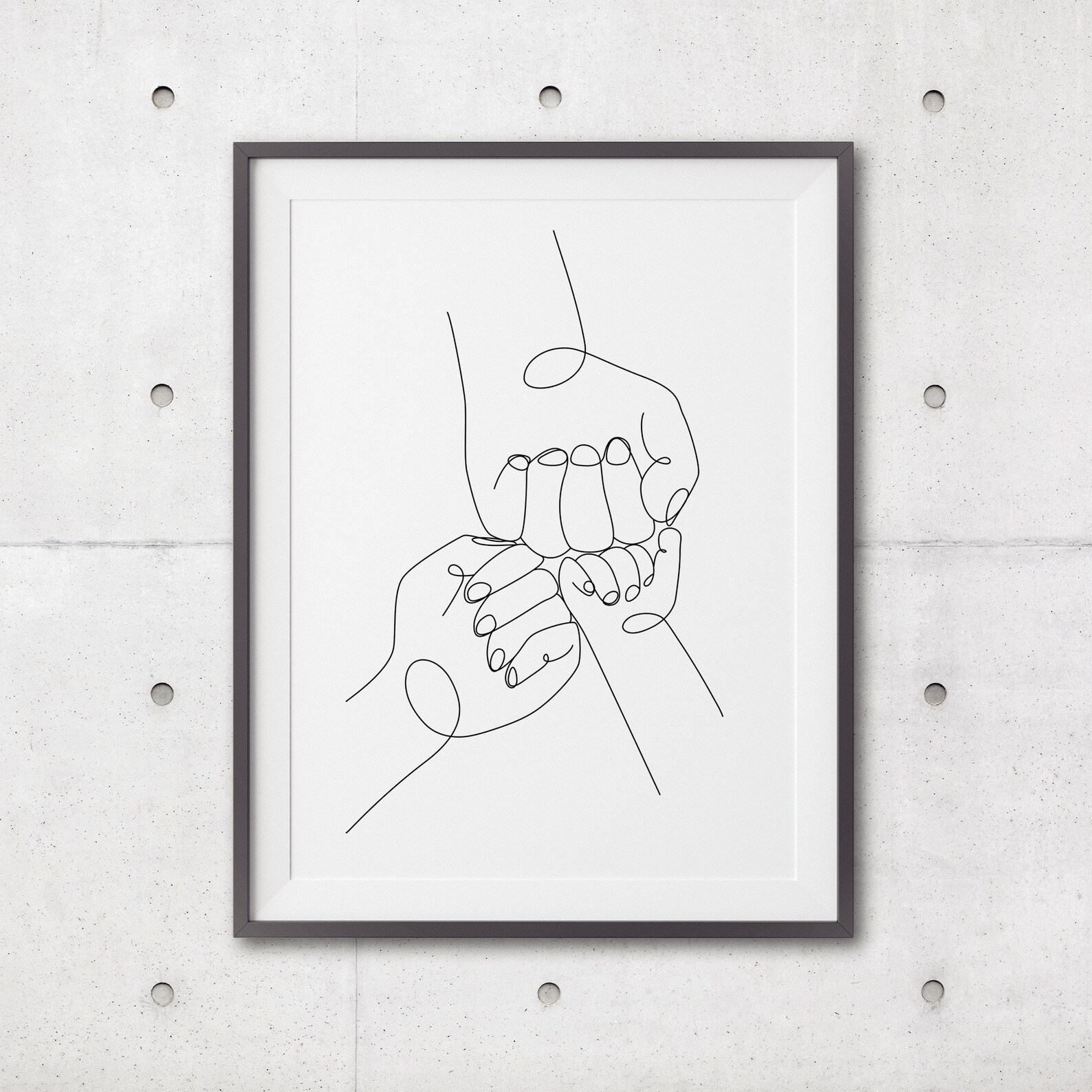 Fist Bump Print, Fists Bump Family Wall Art Prints, Three Hands Line ...