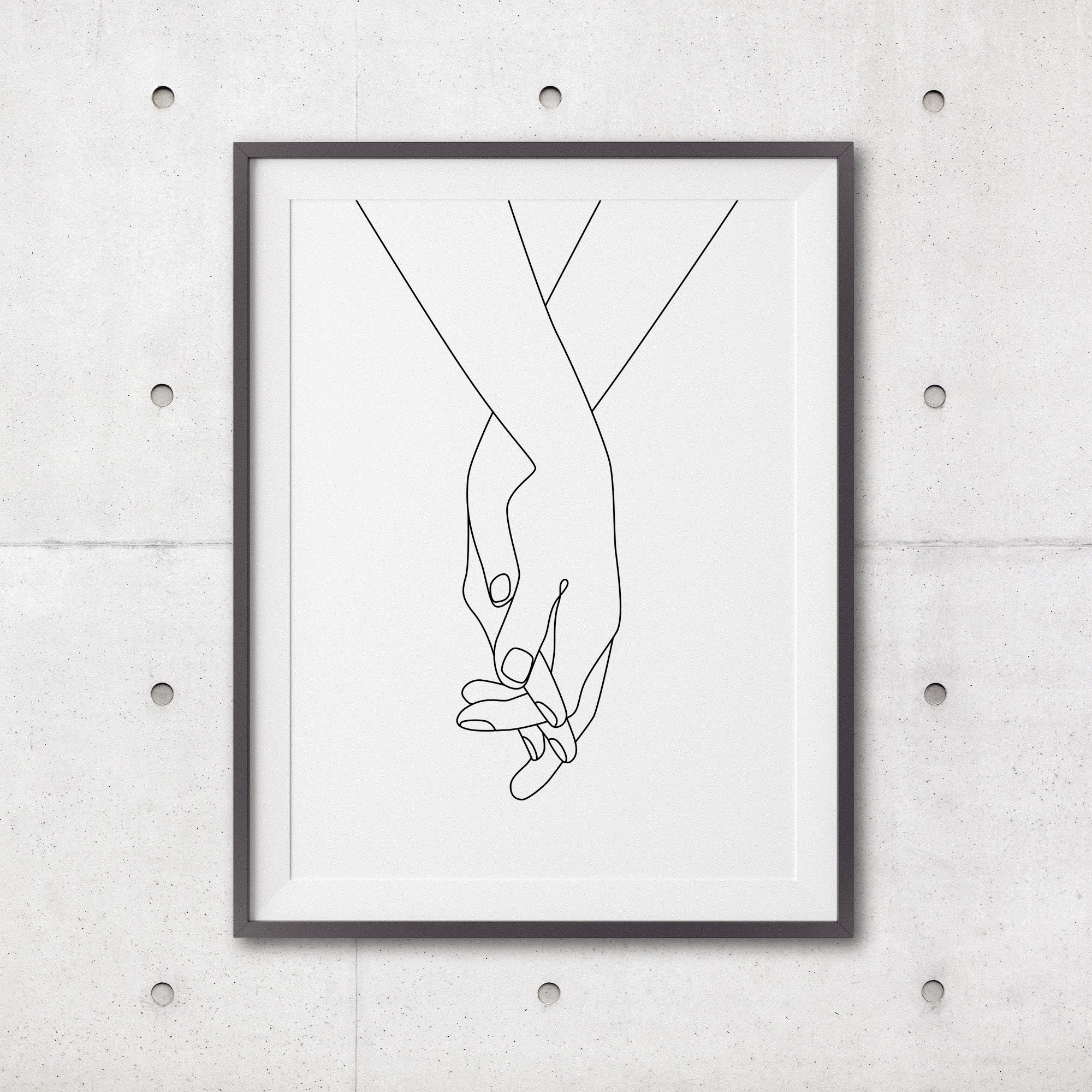 Holding Hands Prints, Hands Line Art, Printable Line Art, Minimal ...