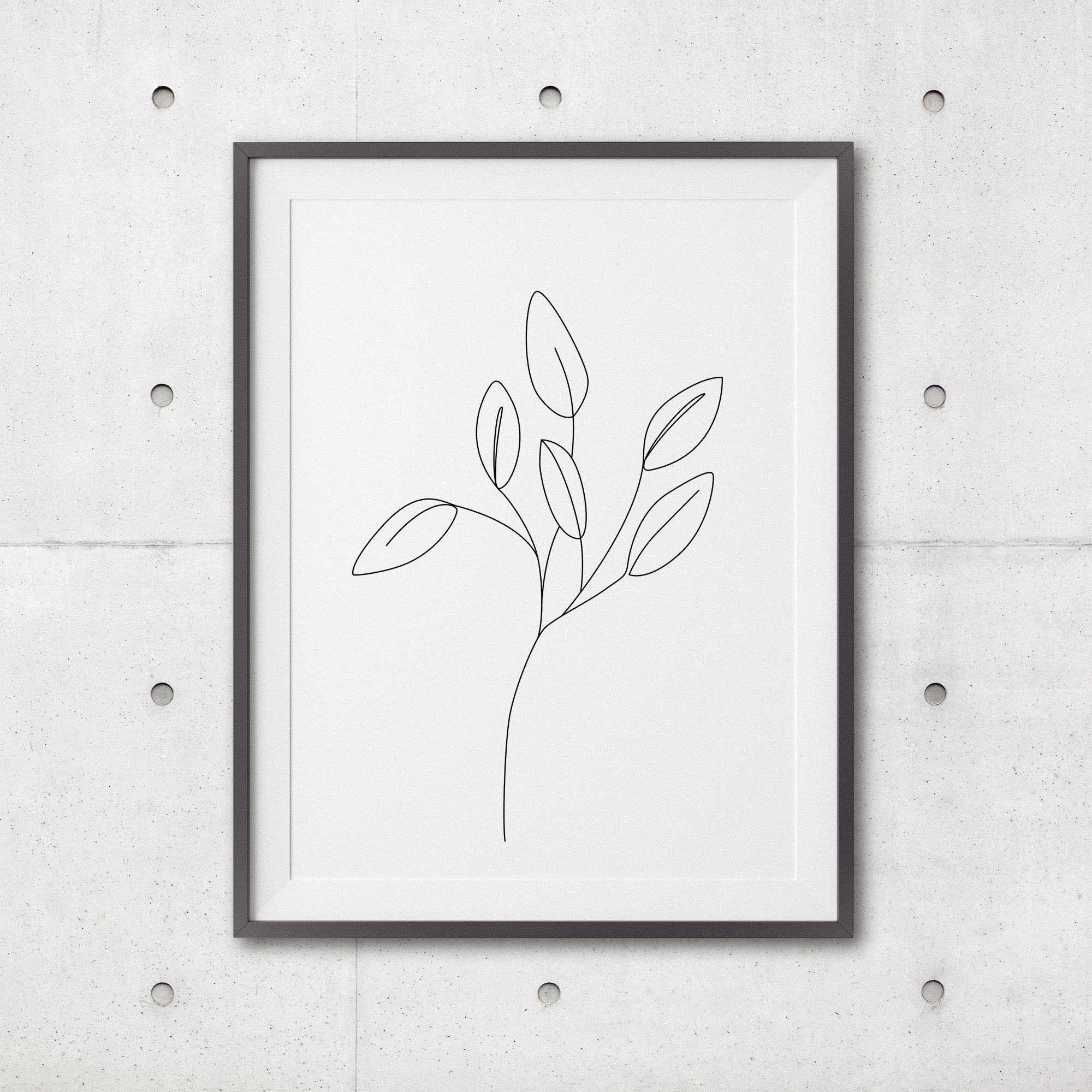Plant Line Art Print Printable Tropical Plant Drawing Simple - Etsy