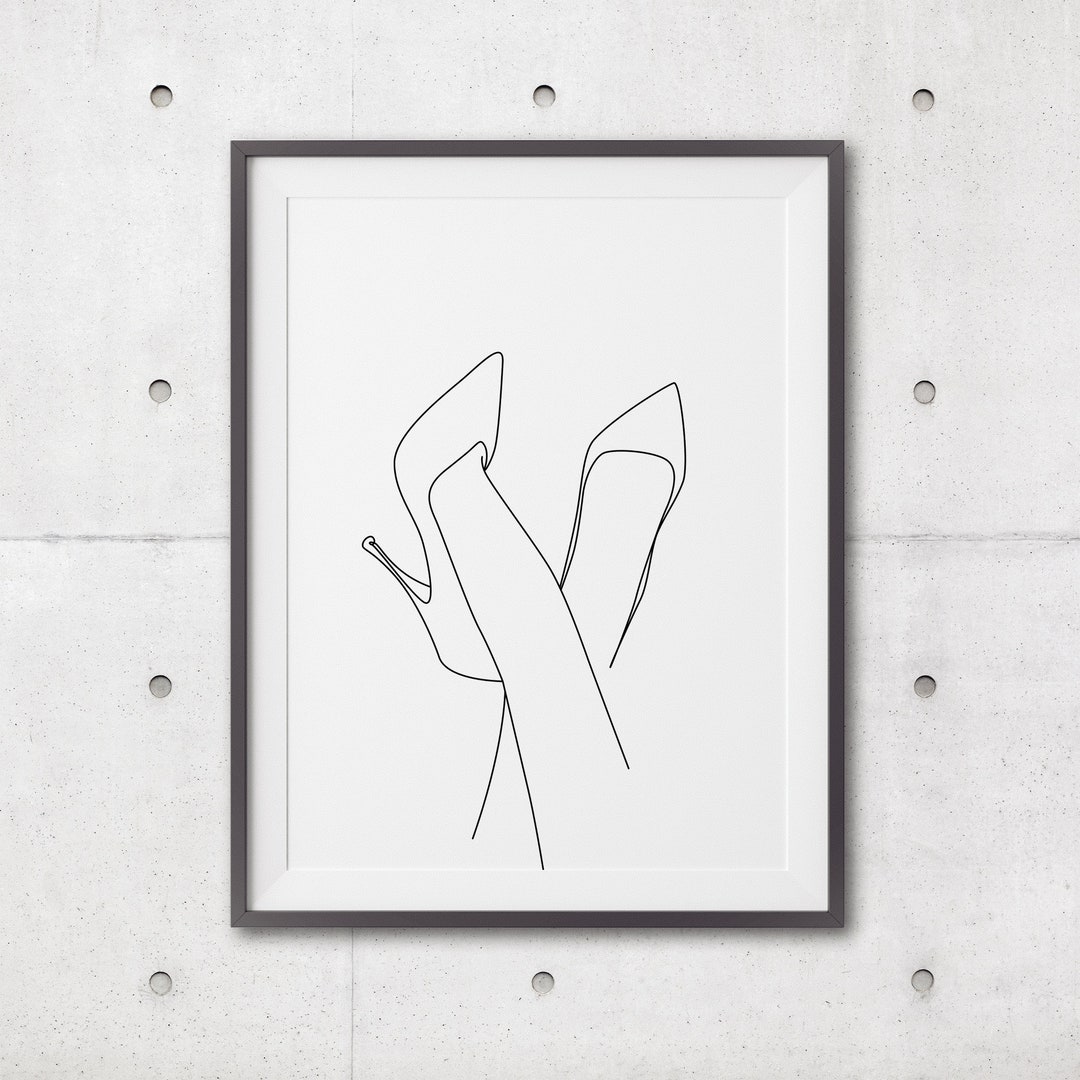 Female High Heels Line Art Print, High Heels Print, Feminine Poster ...