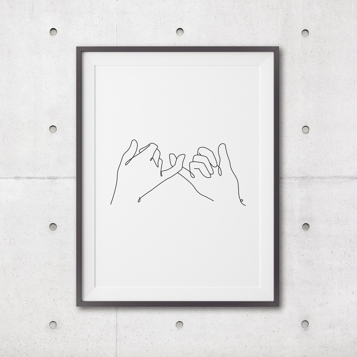 Pinky Promise Print, Line Art Poster, Printable Line Art, Minimal Pinky ...