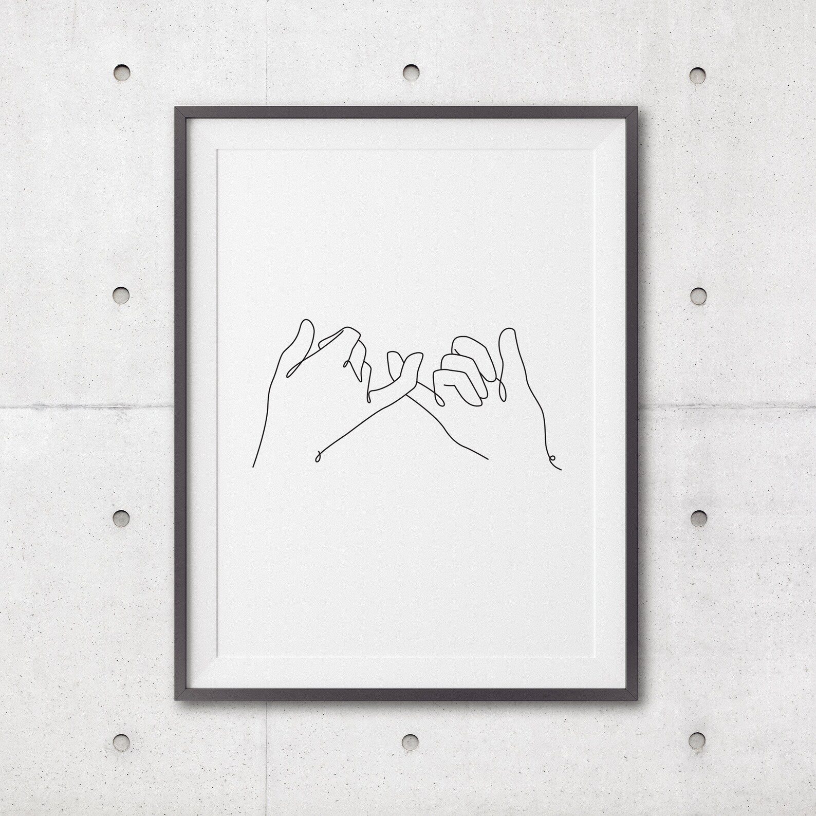 Pinky Promise Print, Line Art Poster, Printable Line Art, Minimal Pinky ...