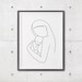 Mother Holding a Baby Print, Mother and Baby Wall Line Art, Printable ...