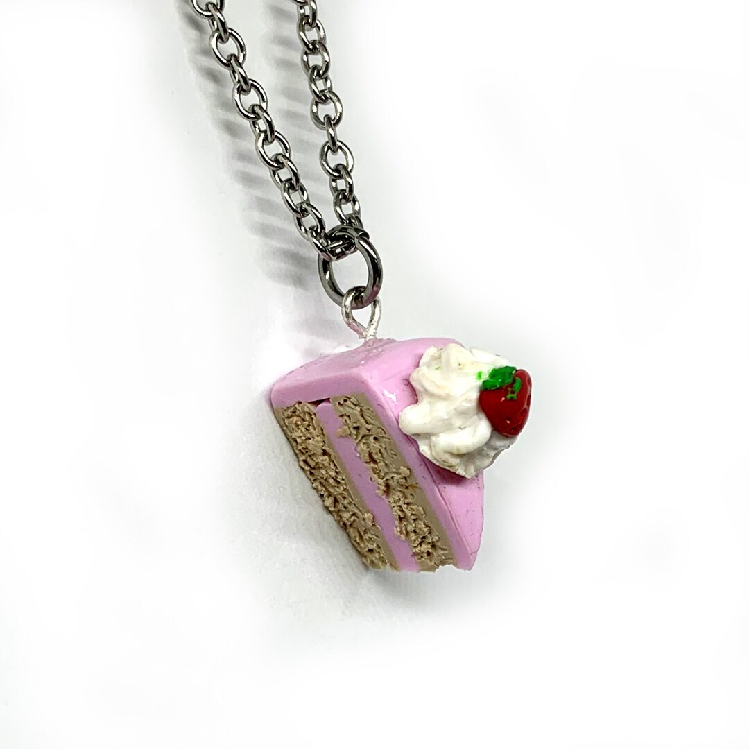 Strawberry Cake Chain Food Chain Cake Jewelry Miniature - Etsy