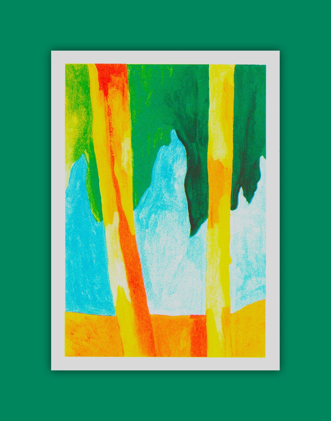 A5 Risography Trees, 4 Colors Risoprint - Etsy