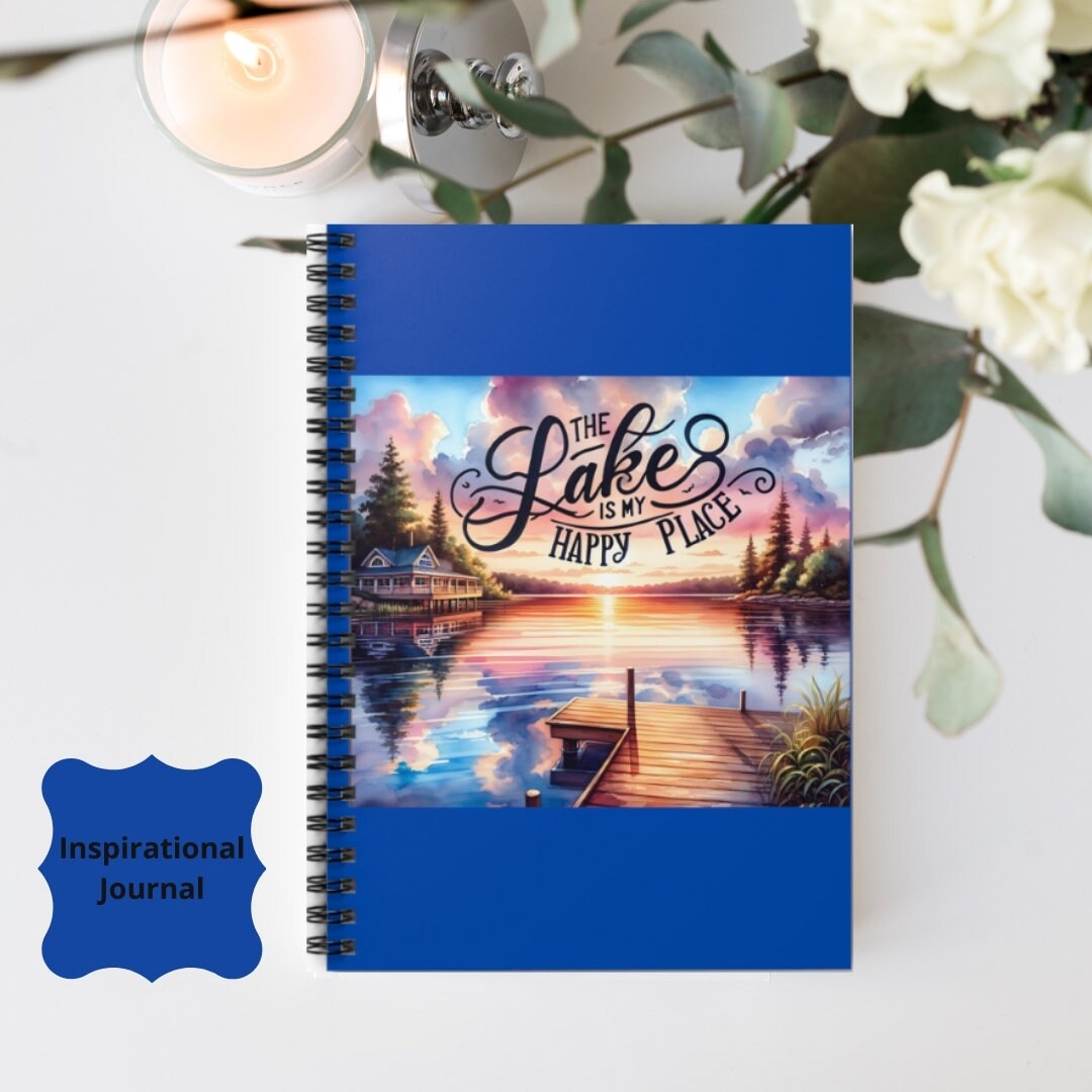 Lake Life is My Happy Place, Lake House, Small Notebook, Spiral Bound ...