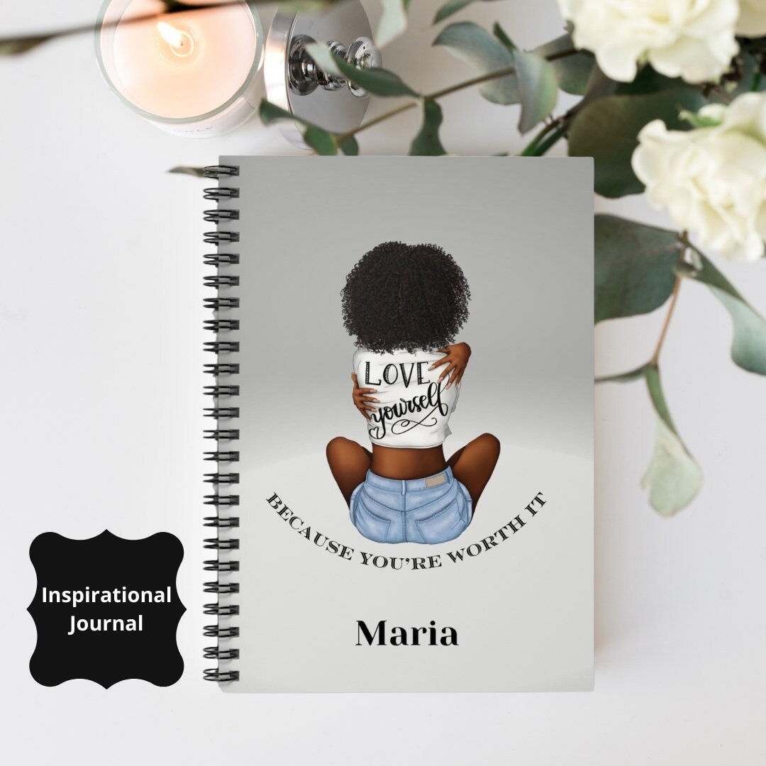Custom Journal |black Woman Journal |love Yourself |lined Journal ...