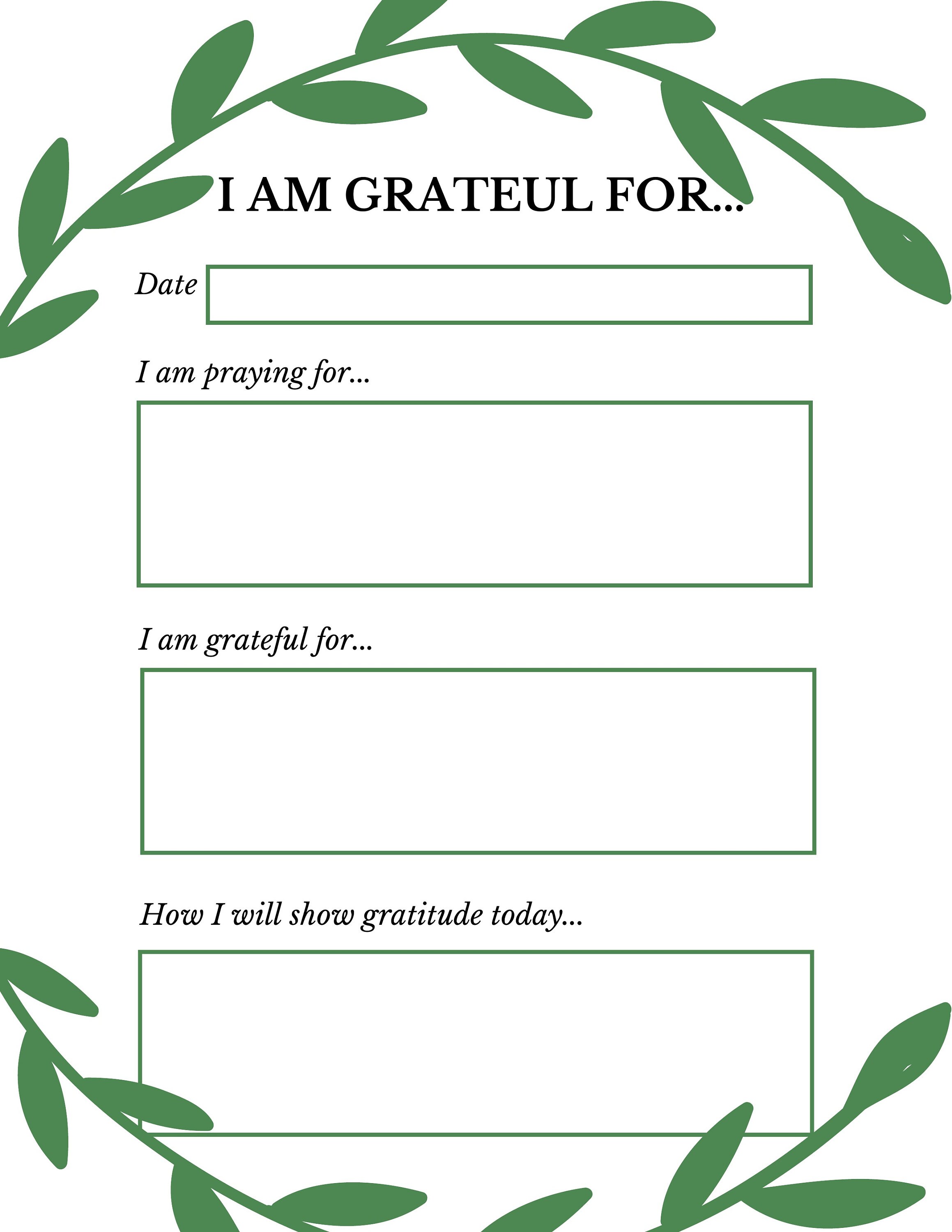 Gratitude Printable | Gratitude Journal | Download and Print Today! - Etsy
