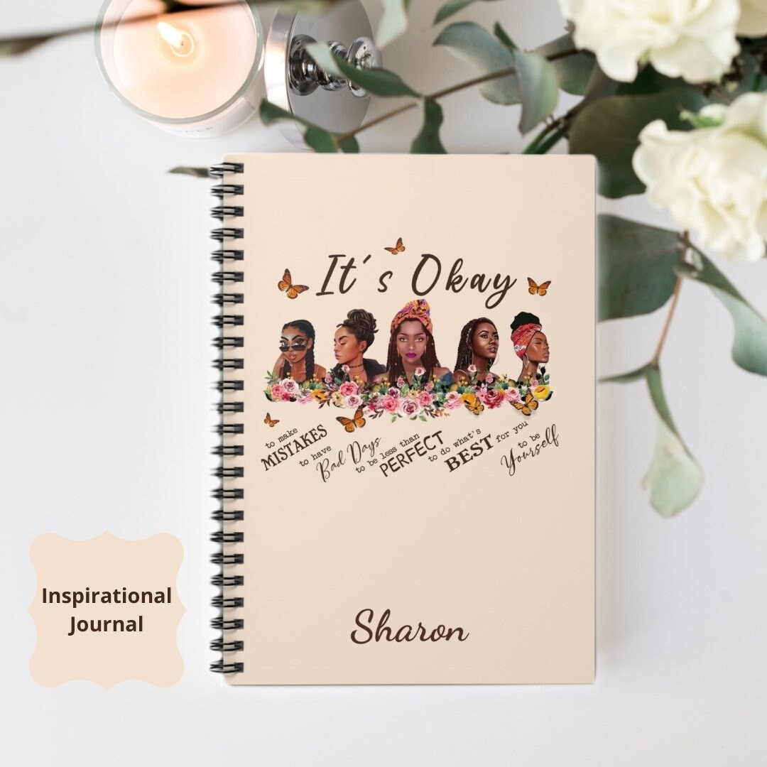 Custom Journal | Black Woman Journal | Its Okay | Lined Journal ...