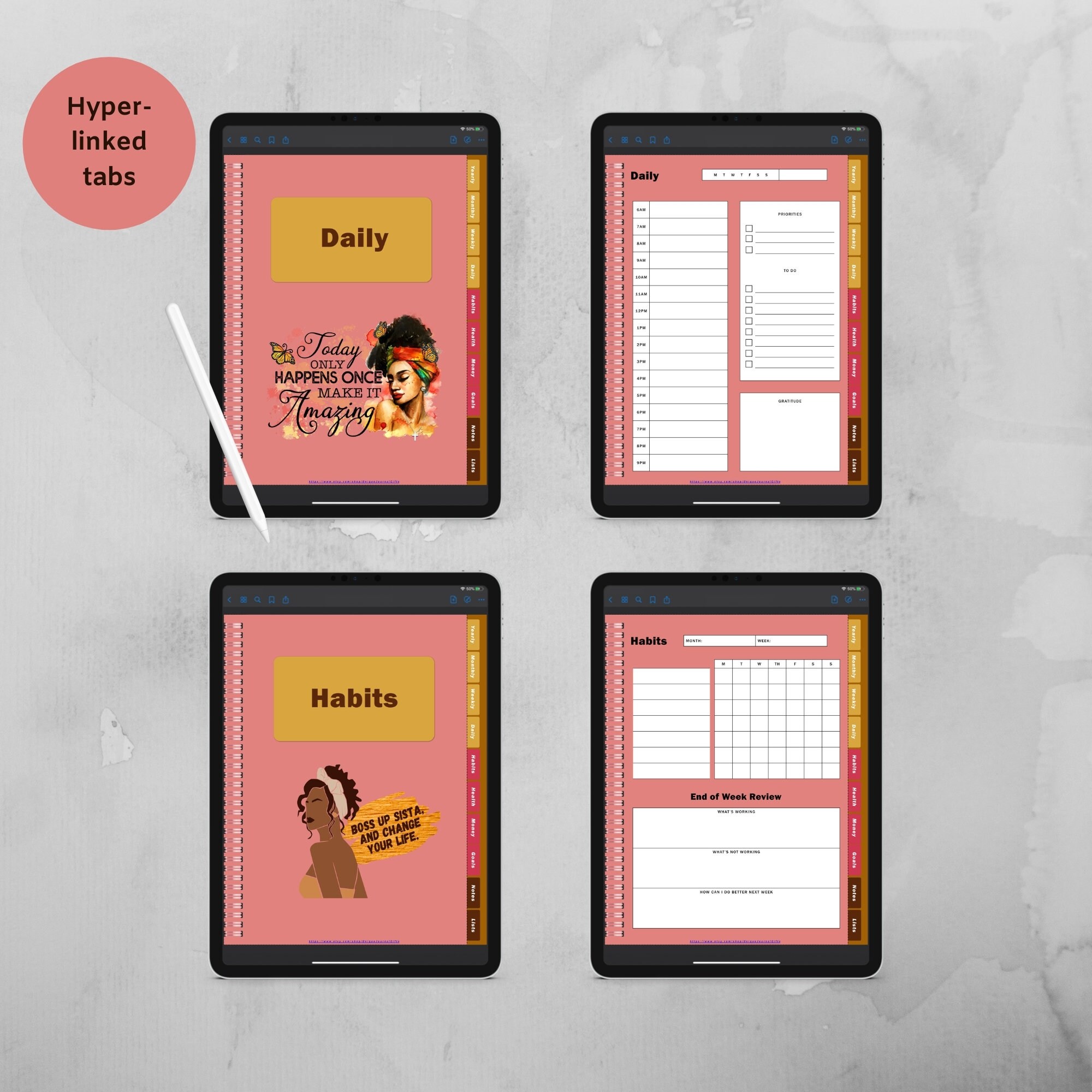 Black Girl Magic Digital Life Planner Undated Order | Etsy