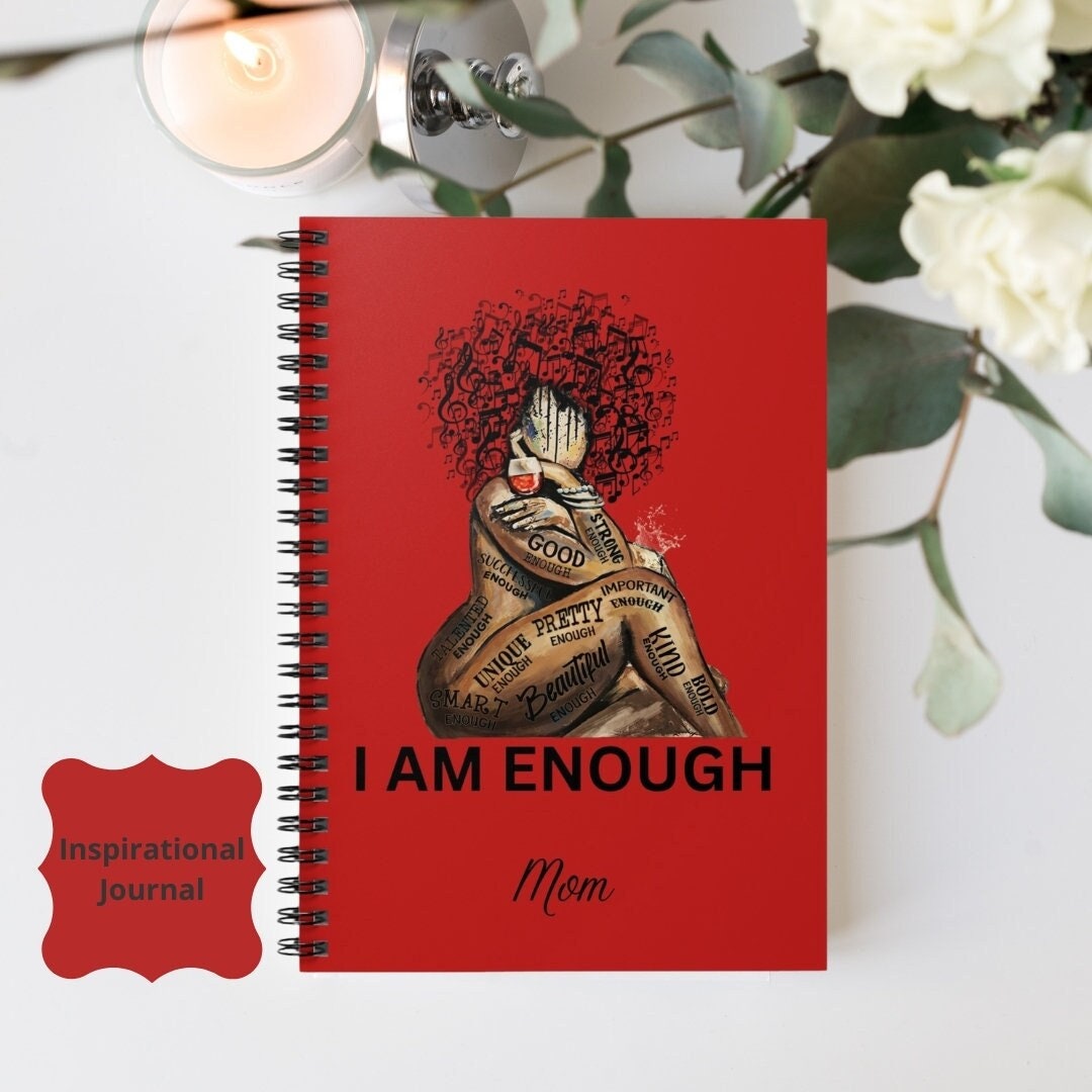 Custom Journal | Black Woman Journal | I AM ENOUGH | Lined Journal ...