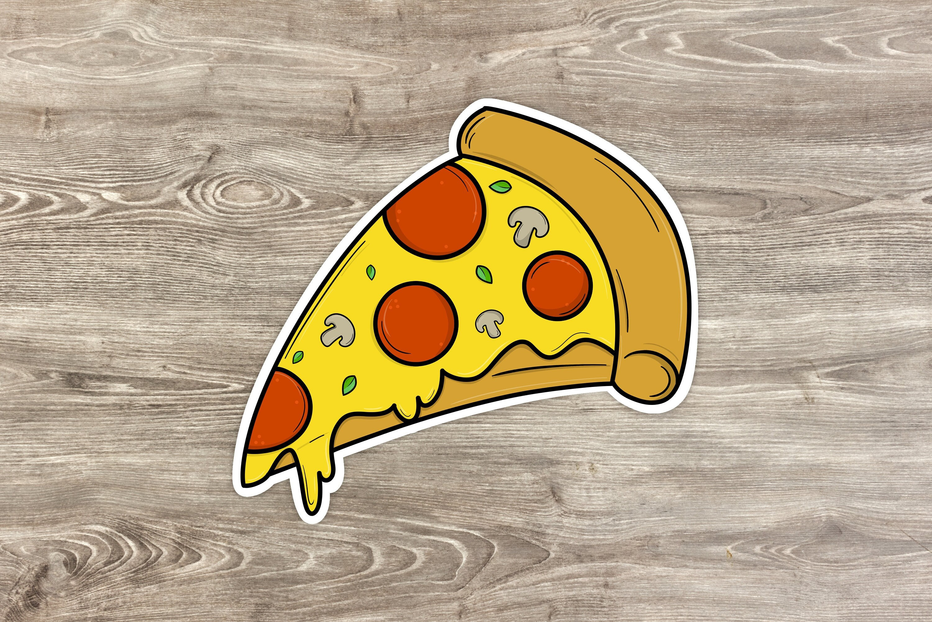 Pizza Sticker Pizza Slice Food Shaped Sticker Die Cut Vinyl Sticker for ...