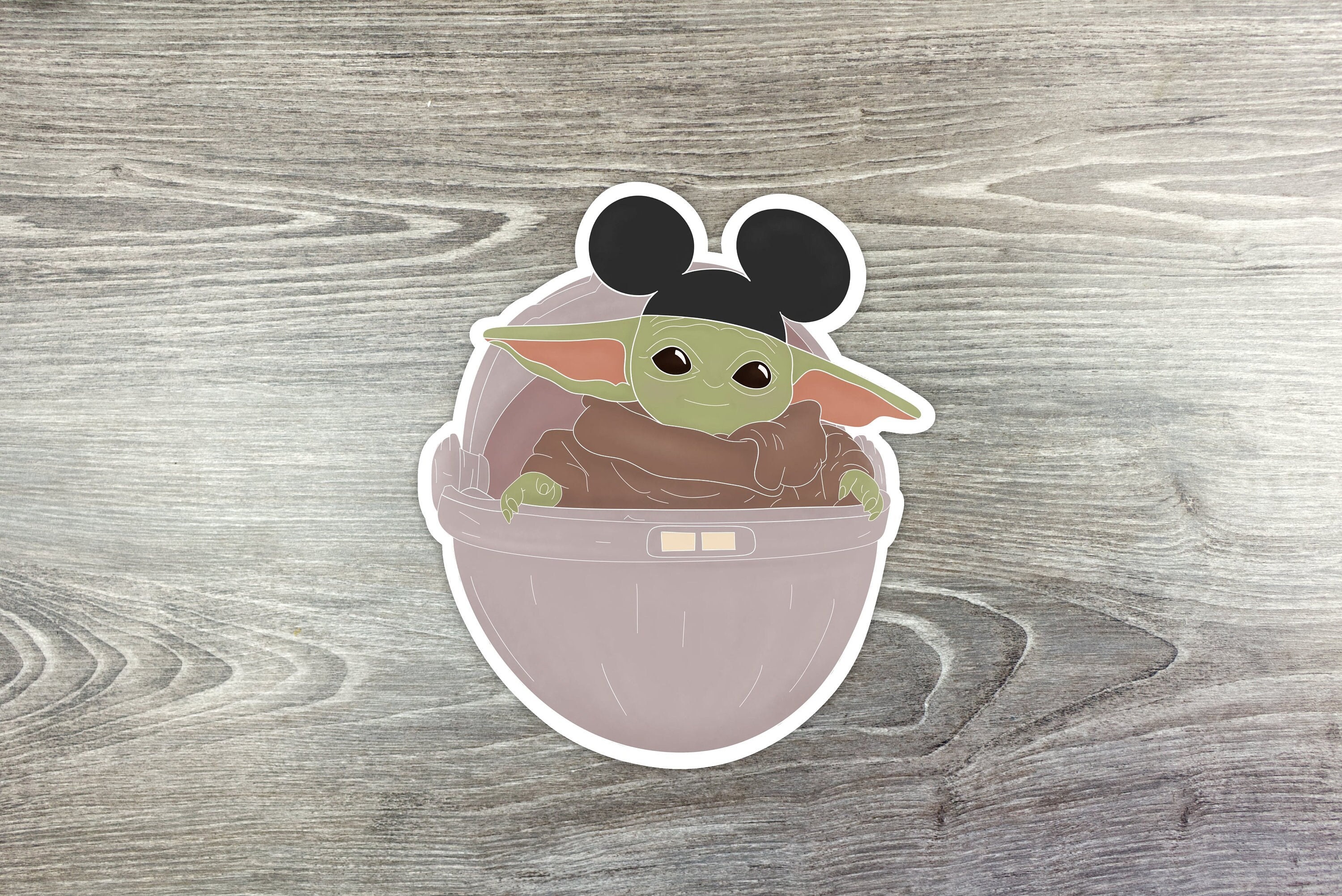 Baby Yoda Grogu Sticker Star Wars Disney Inspired Crossover Die Cut ...