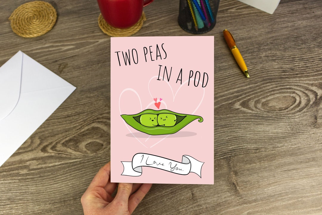 Two Peas in A Pod Valentines Card A5 Funny Love Card Gift for Him, Her ...