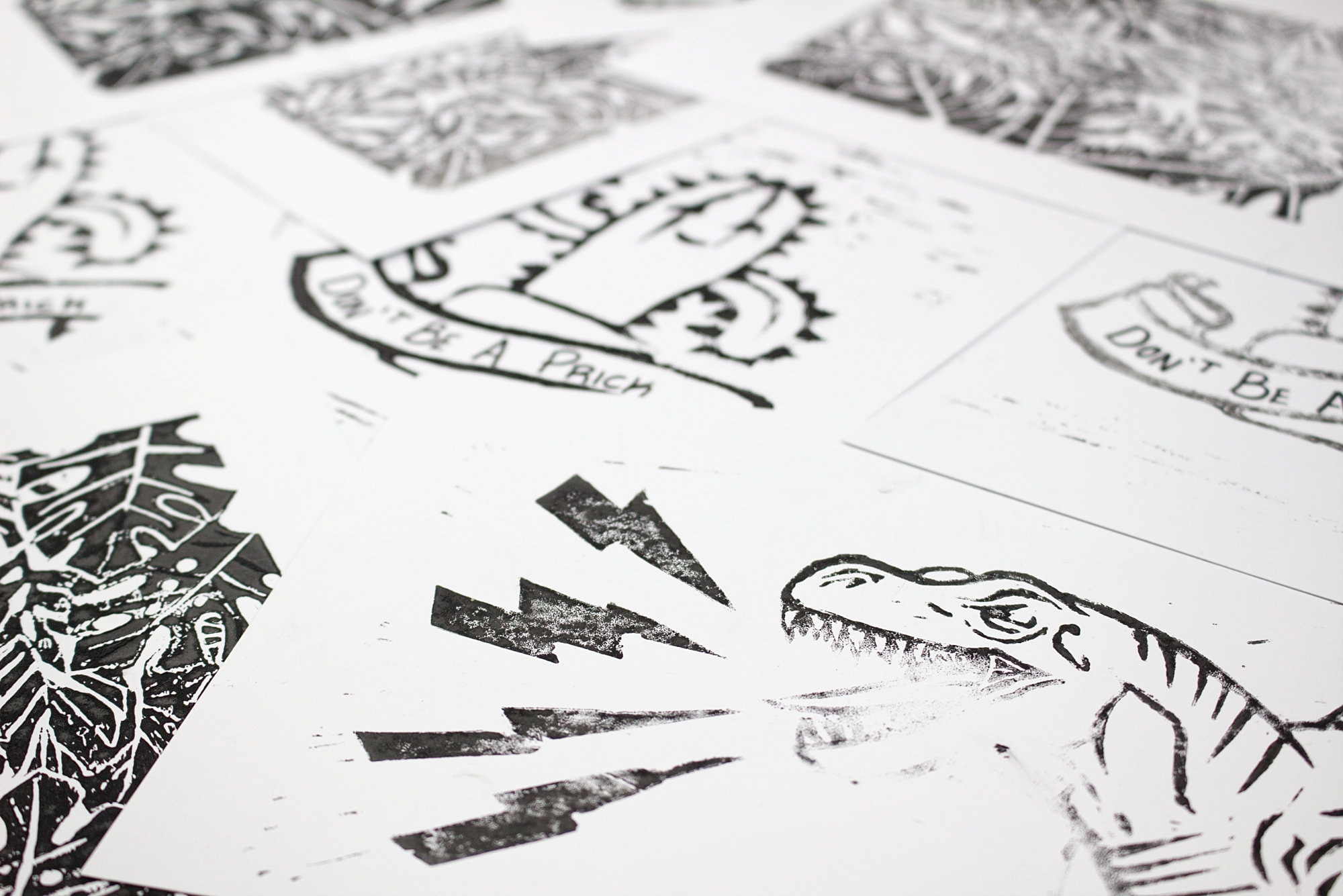 Bad Prints - Lino Print - A5 - Read Description - Etsy