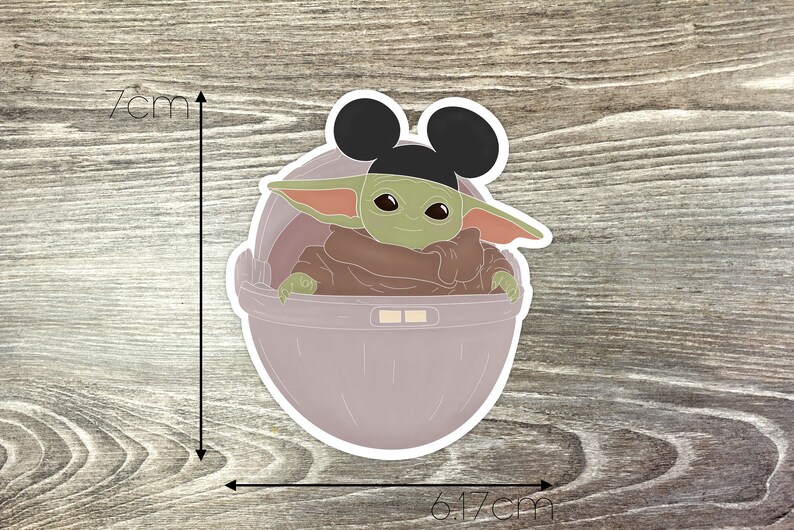 Baby Yoda Grogu Sticker Star Wars Disney Inspired Crossover Die Cut ...