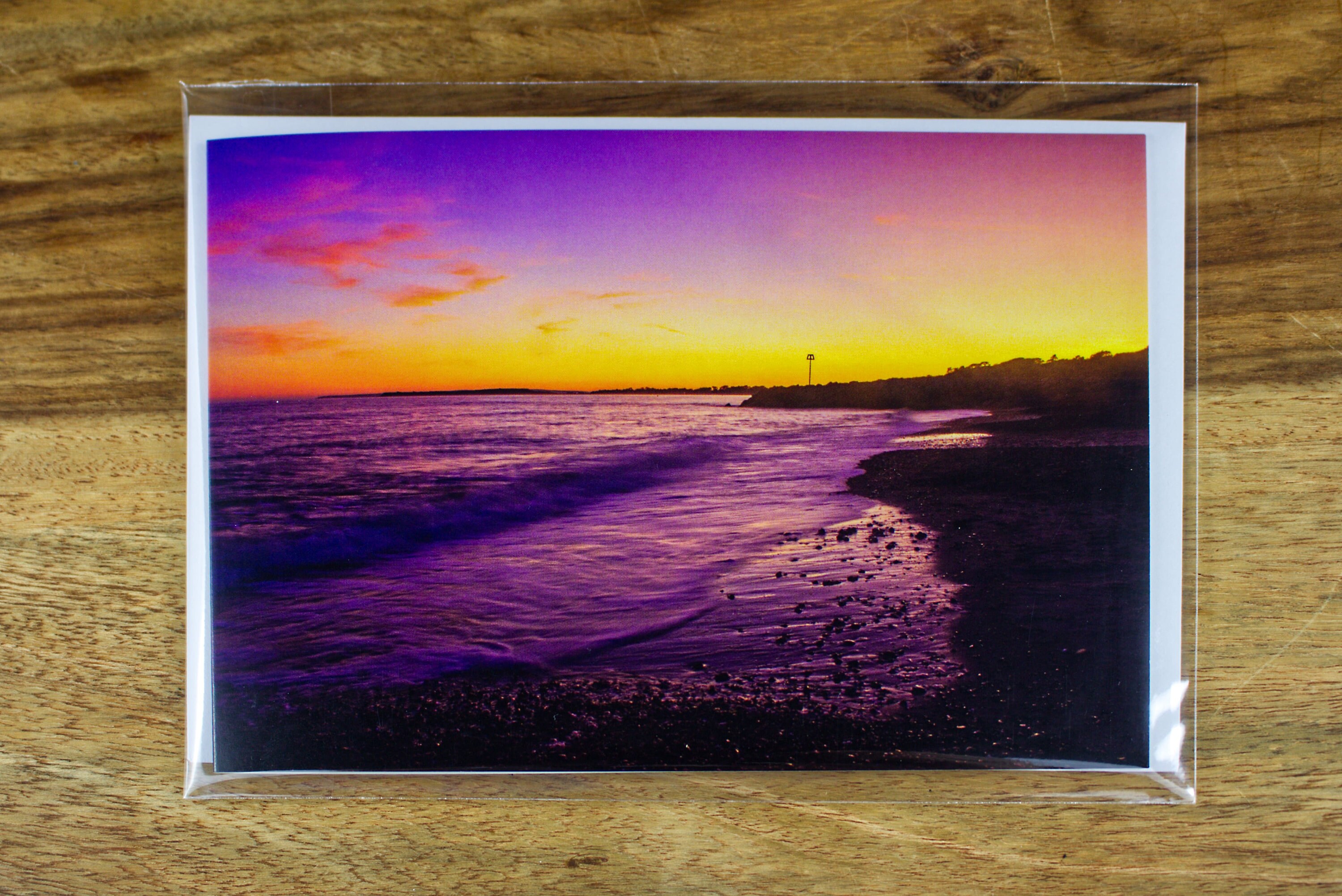 Purple Beach Sunset Blank Greeting Card for Any Occasion Photo Card 4 X ...