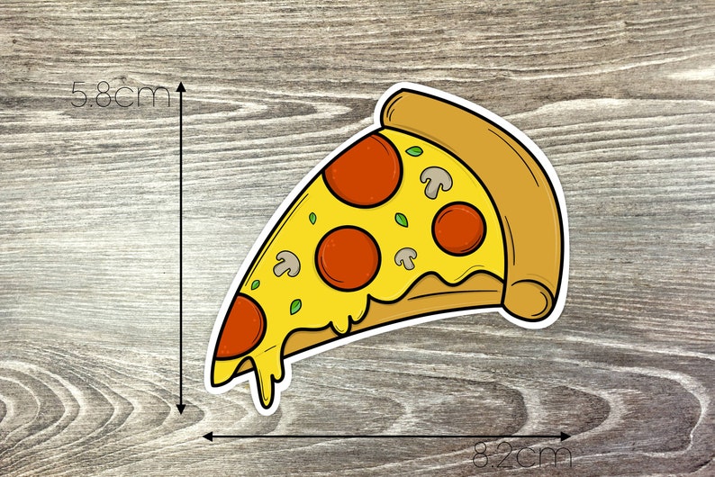Pizza Sticker Pizza Slice Food Shaped Sticker Die Cut Vinyl Sticker for ...
