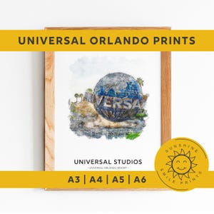 Universal Studios, Universal Orlando Resort Theme Park Print A3|A4|A5 ...