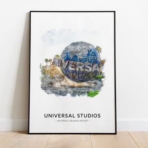 Universal Studios | Universal Orlando Resort | Watercolour Style Print ...