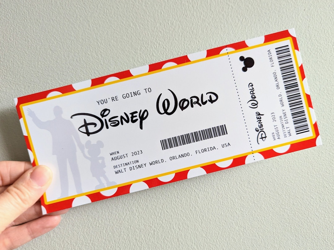 Surprise Walt Disney World Reveal Ticket - Etsy