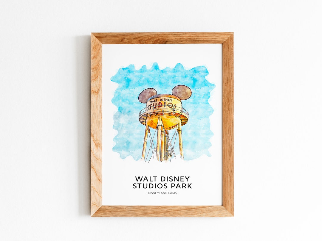 Walt Disney Studios Park Disneyland Paris Watercolour Style Print - Etsy