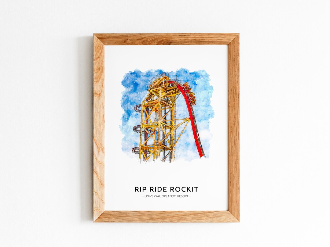 Rip Ride Rockit | Universal Orlando Resort | Watercolour Style Print - Etsy