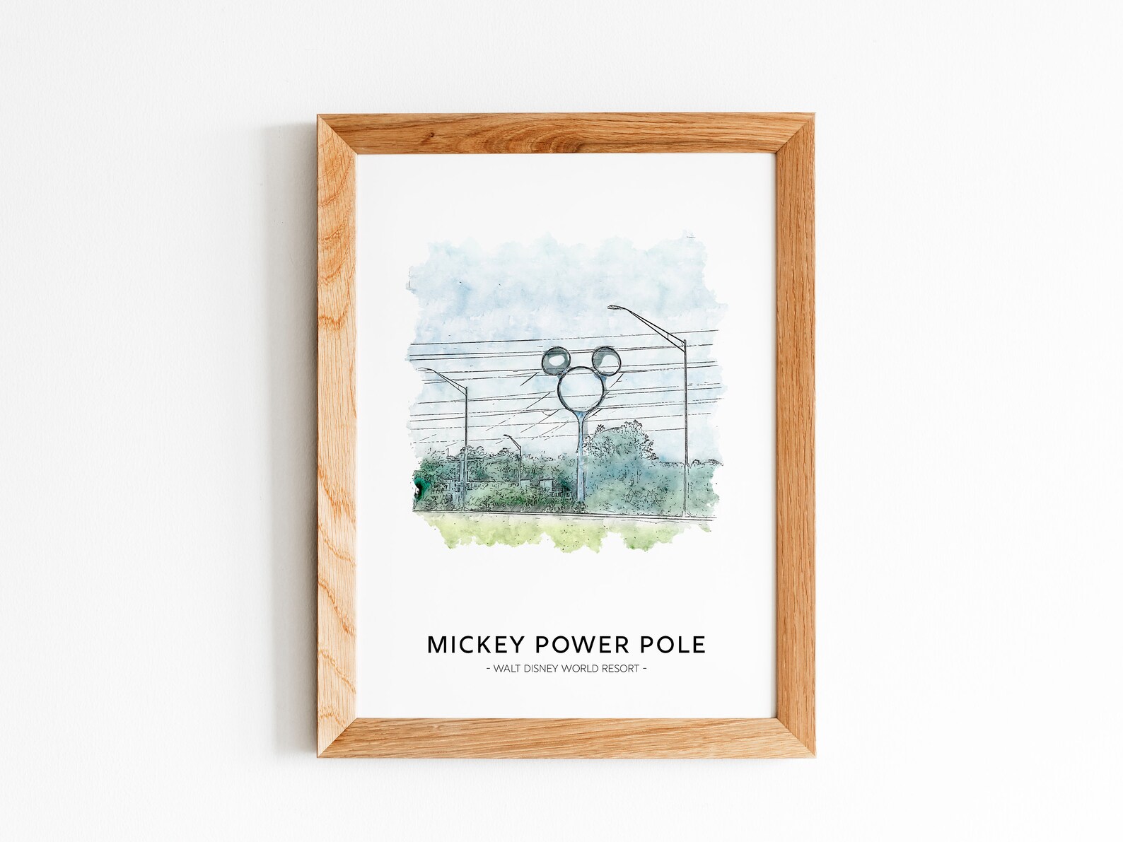 Mickey Mouse Power Pole Pylon Watercolour Print - Etsy UK