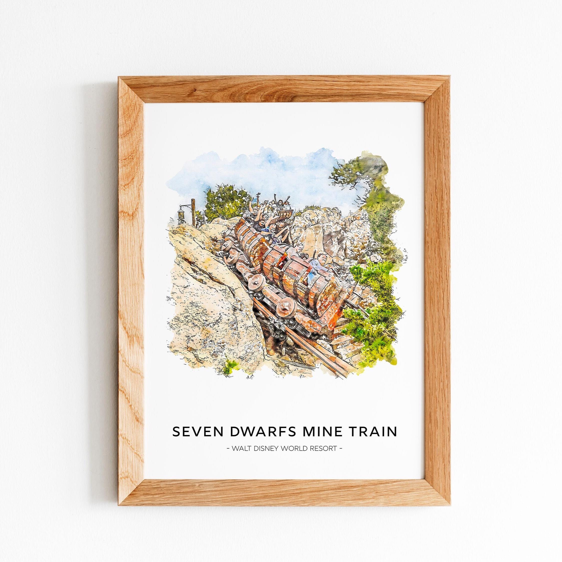 Seven Dwarfs Mine Train, Walt Disney World Resort Theme Park Print A3 ...