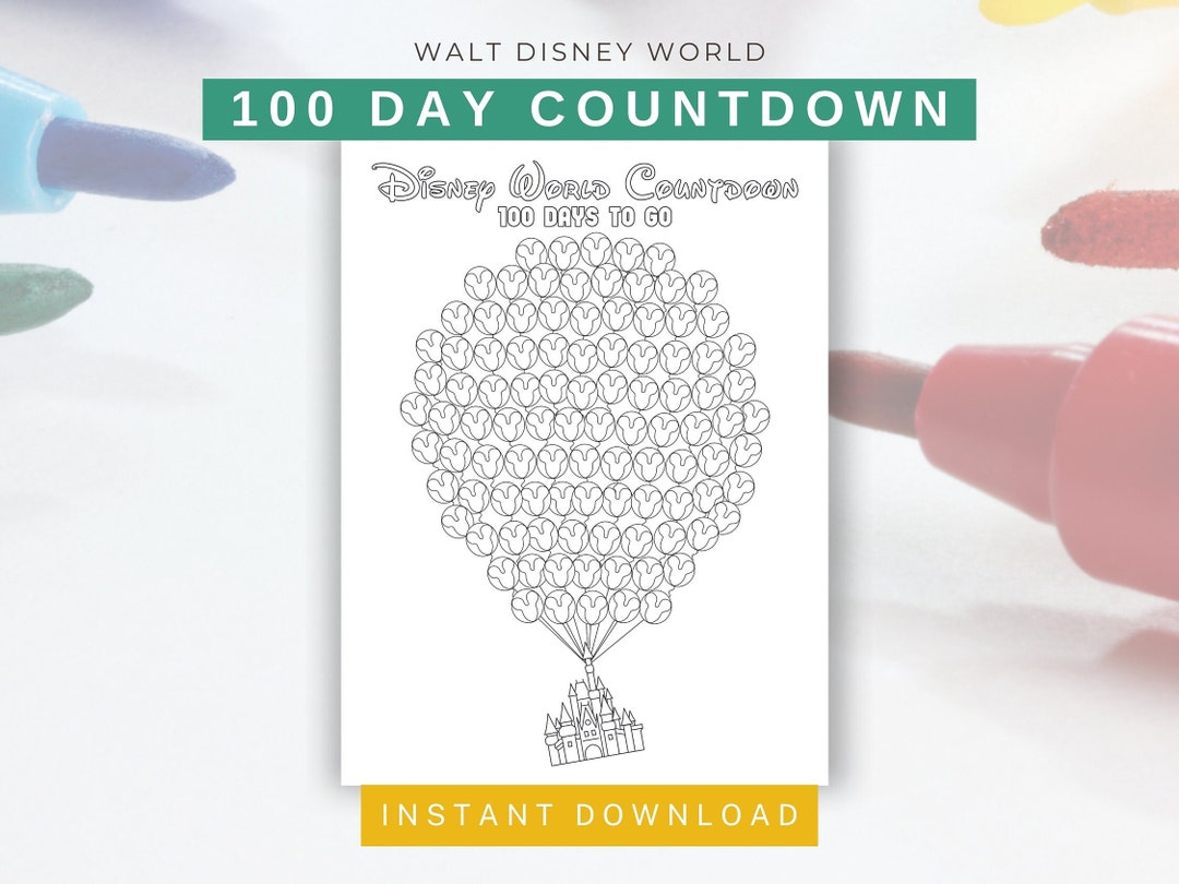 100 Day Orlando Countdown Colouring Sheet | DIGITAL DOWNLOAD - Etsy