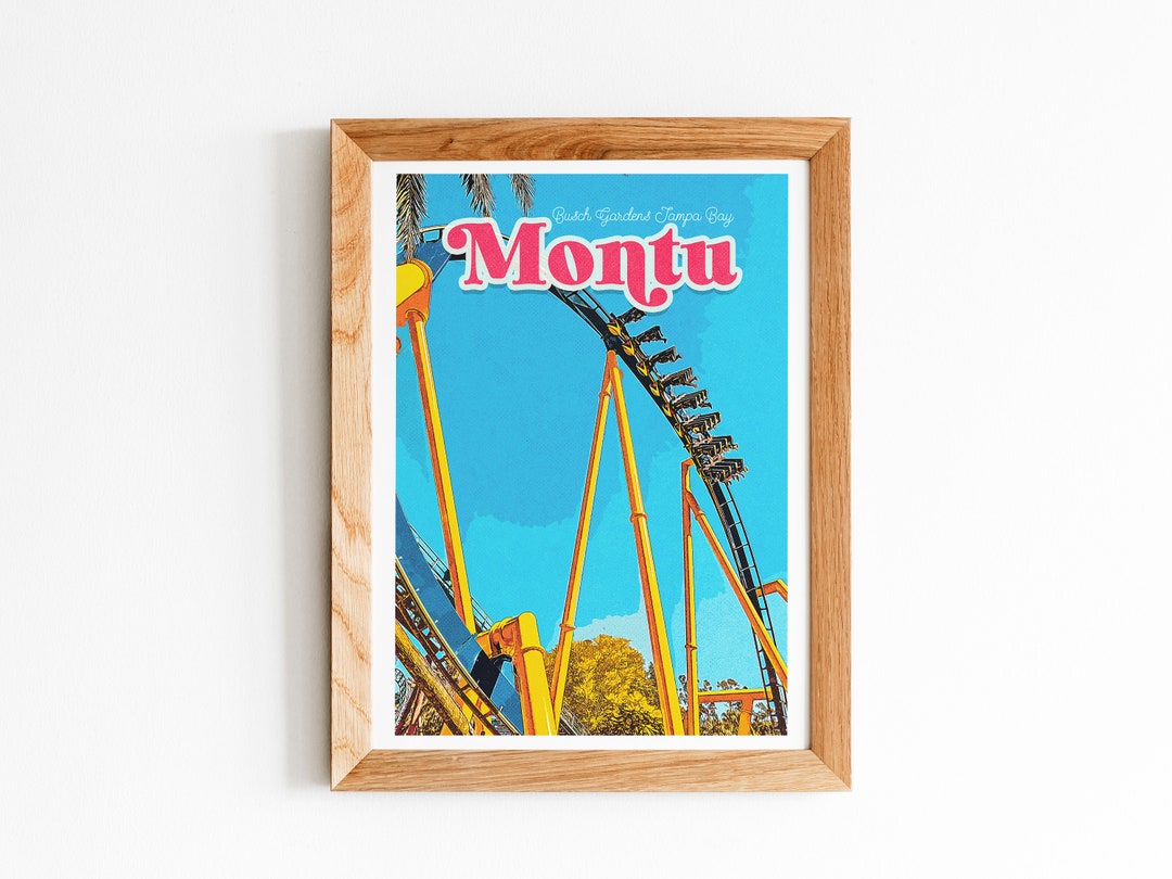 Montu | Busch Gardens Tampa Bay Retro Print | A3, A4, A5 & A6 - Etsy