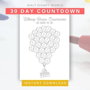 30 Day Orlando Countdown Balloons Colouring Sheet DIGITAL DOWNLOAD - Etsy