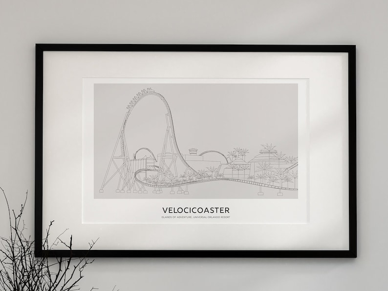 Velocicoaster Roller Coaster Line Drawing Print - Etsy