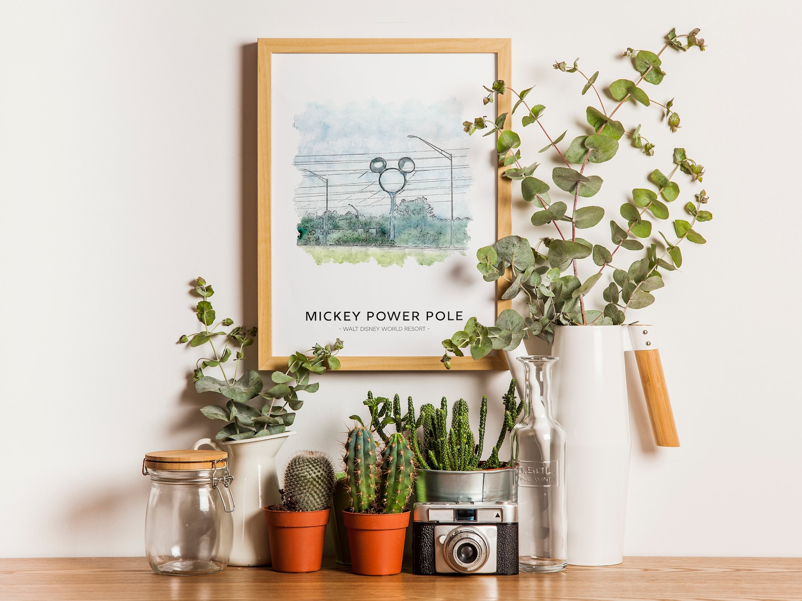 Mickey Mouse Power Pole Pylon Watercolour Print - Etsy UK