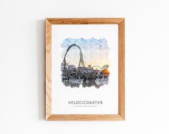 Velocicoaster Layout Universal Islands of Adventure USA Modern Wall Art ...