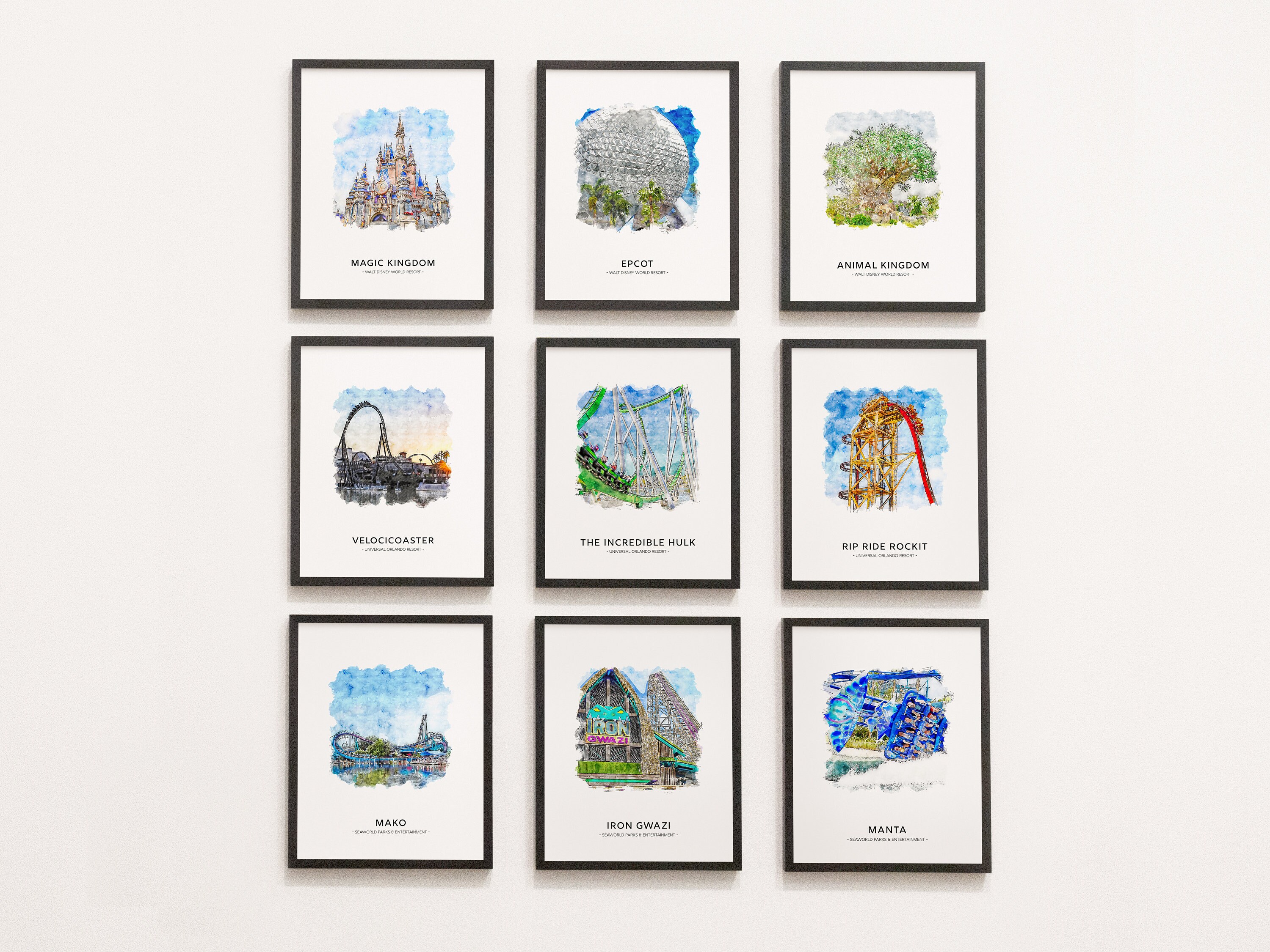 Mickey Mouse Power Pole Pylon Watercolour Print - Etsy UK