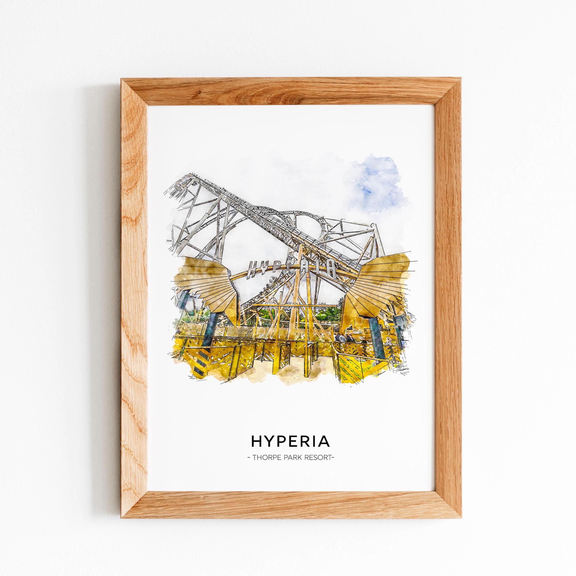Hyperia, Thorpe Park UK Theme Park Print A3|A4|A5|A6 - Etsy