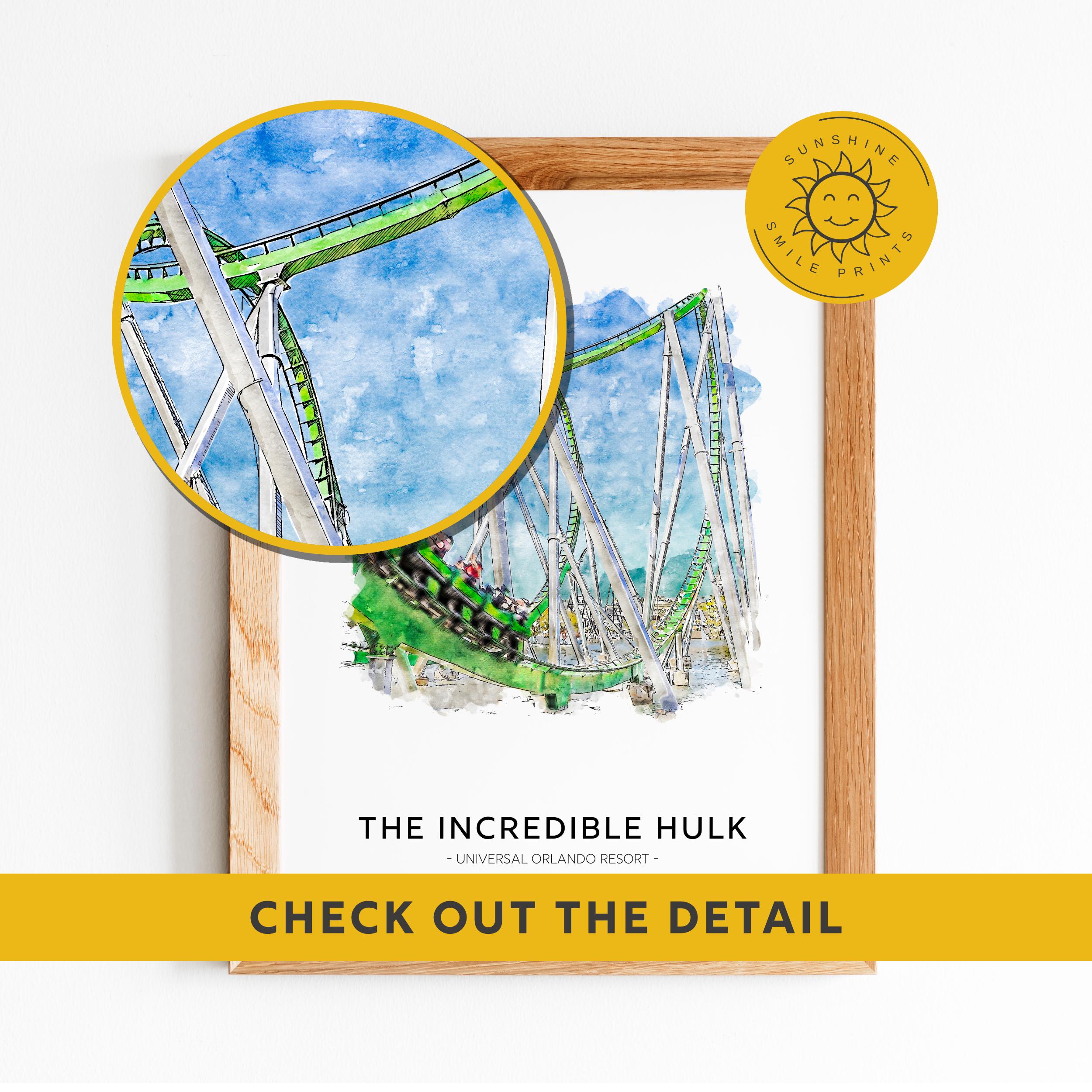 The Incredible Hulk Coaster, Universal Orlando Resort Theme Park Print ...