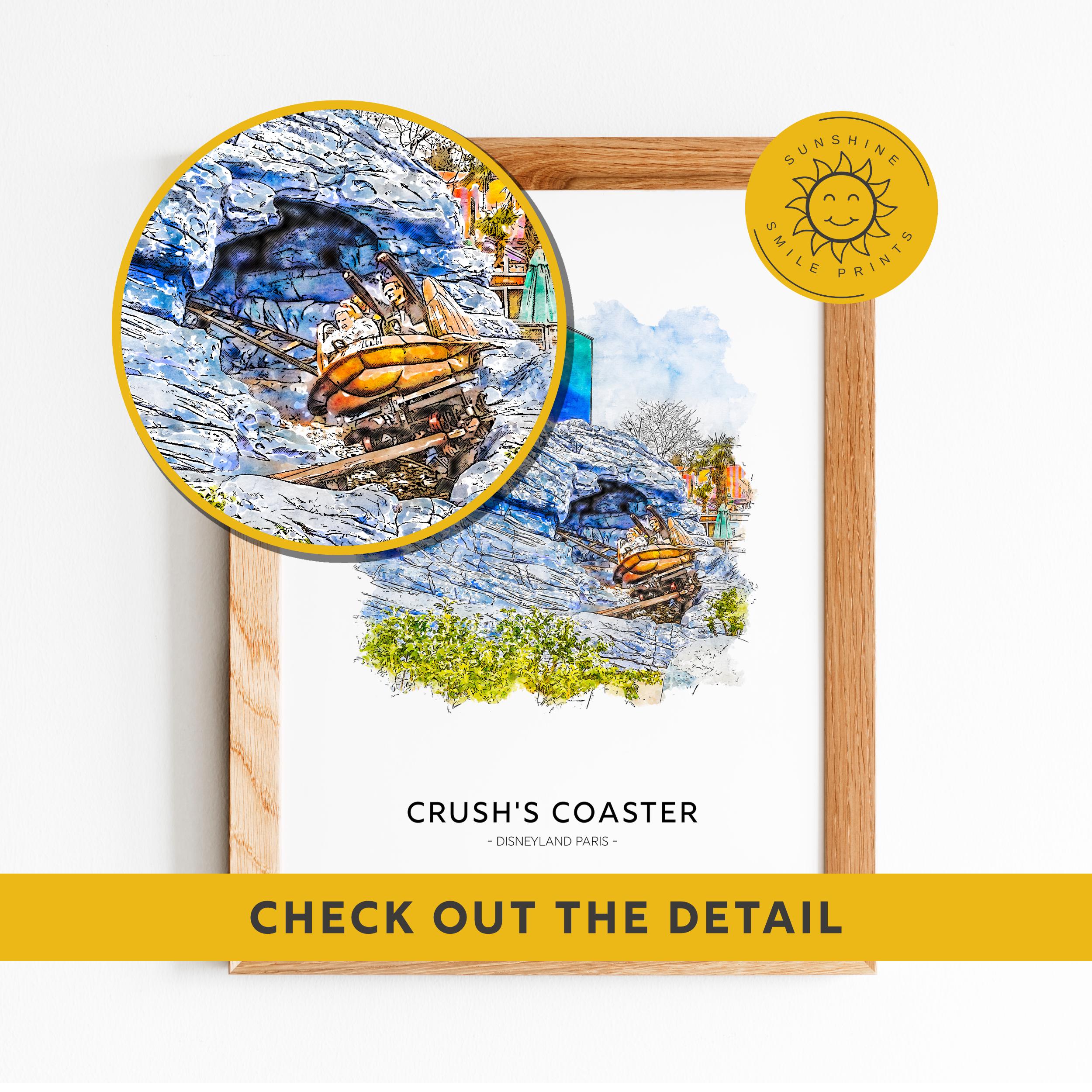 Crush's Coaster Print, Disneyland Paris - Etsy