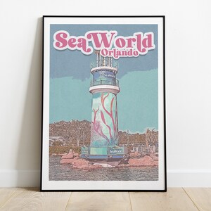 Seaworld Orlando Retro Print | A3, A4, A5 & A6 - Etsy