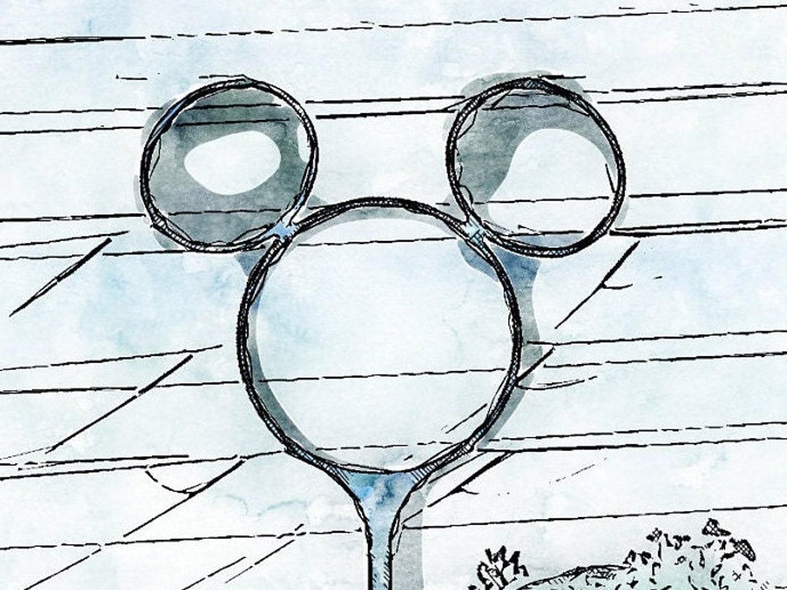 Mickey Mouse Power Pole Pylon Watercolour Print - Etsy UK