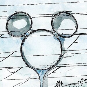 Mickey Mouse Power Pole Pylon Watercolour Print - Etsy UK