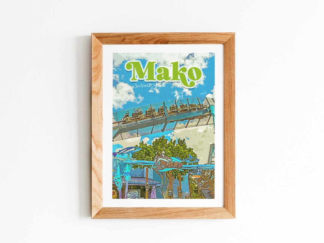 Mako | Seaworld Orlando Retro Print | A3, A4, A5 & A6 - Etsy