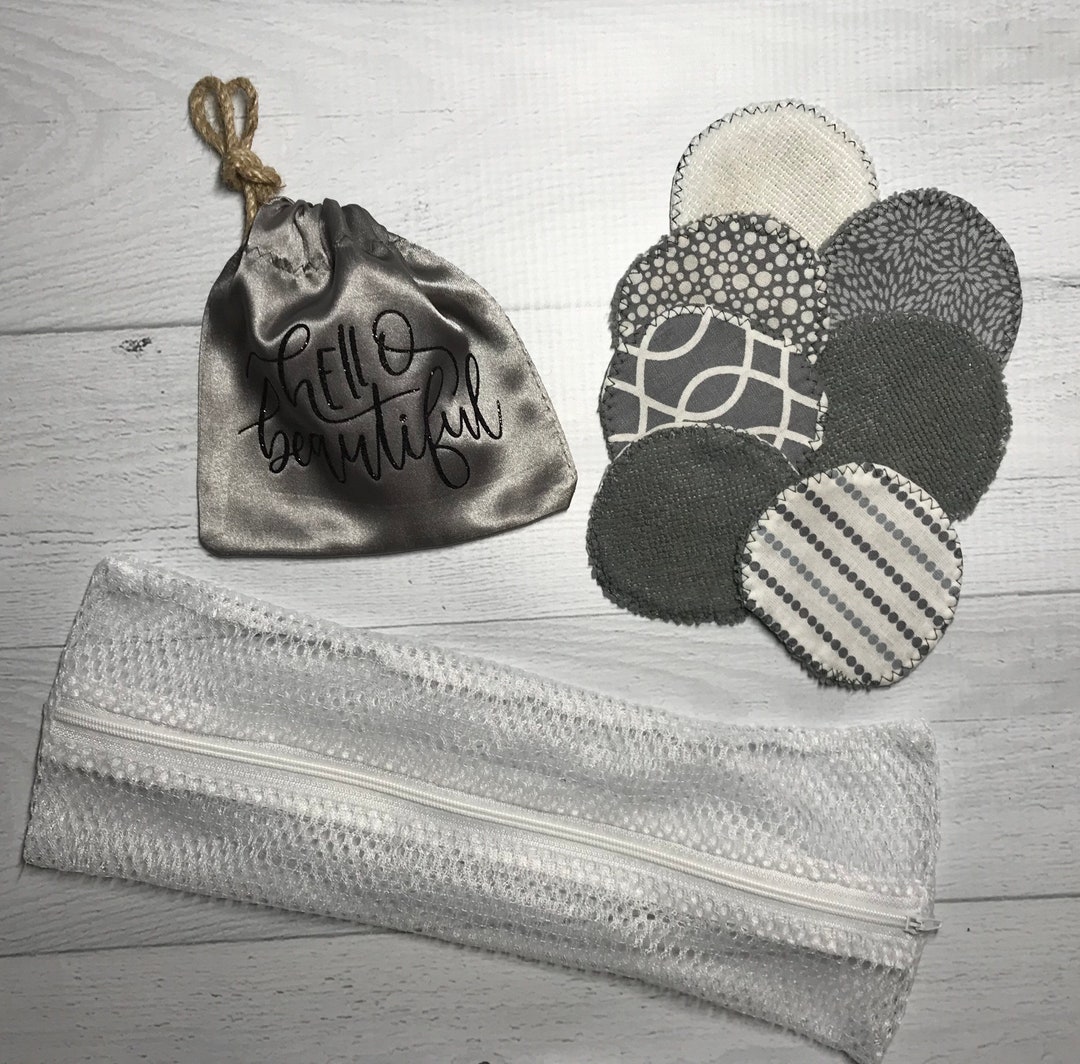 Reusable Cotton and Terry Cloth Makeup Remover Pads, Reusable Face Pads ...