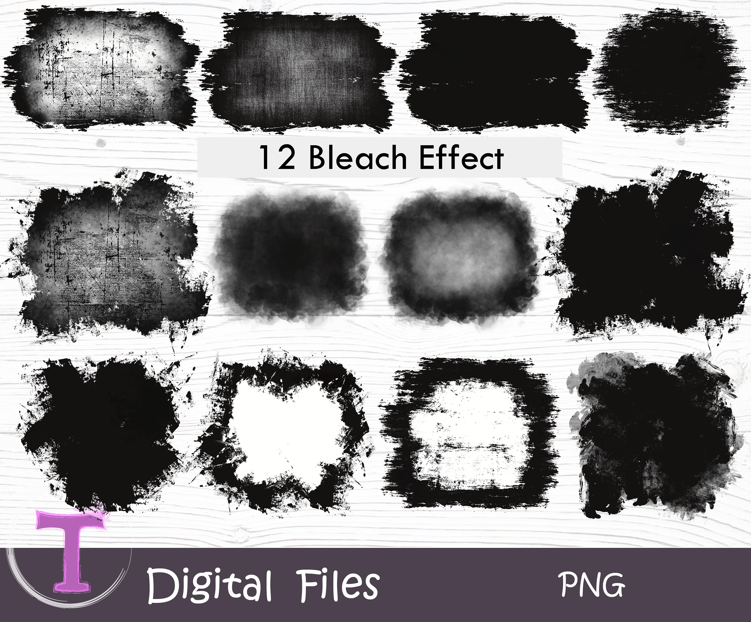 Bleach Effect, Brush Strokes Png, Black and White Bleached, Bleached ...