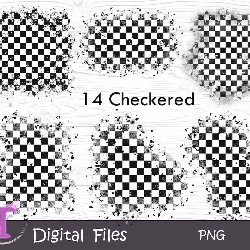 Checkered With Splatter - Etsy