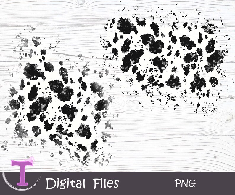 Distressed Cow Print, Distressed Black Cow Pattern, Cow Patches, Cow ...