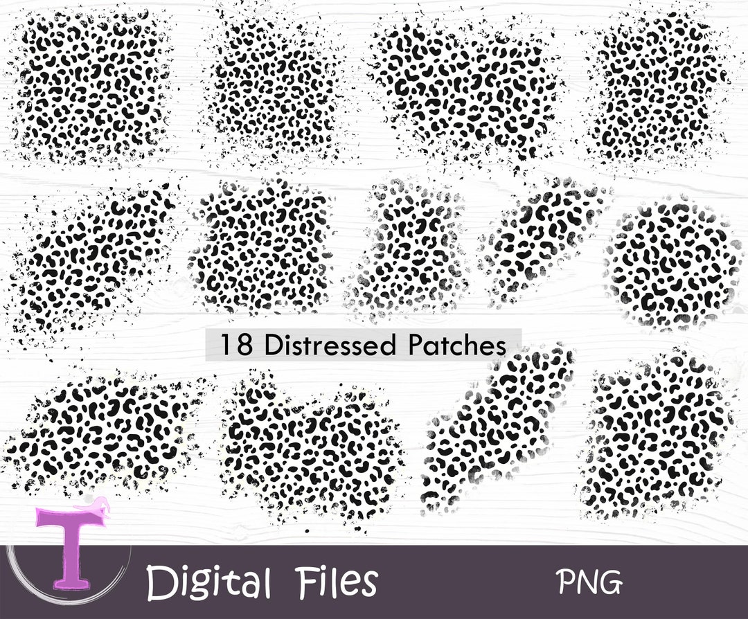 Distressed Leopard Patches,distressed Cheetah Skin Transparent ...