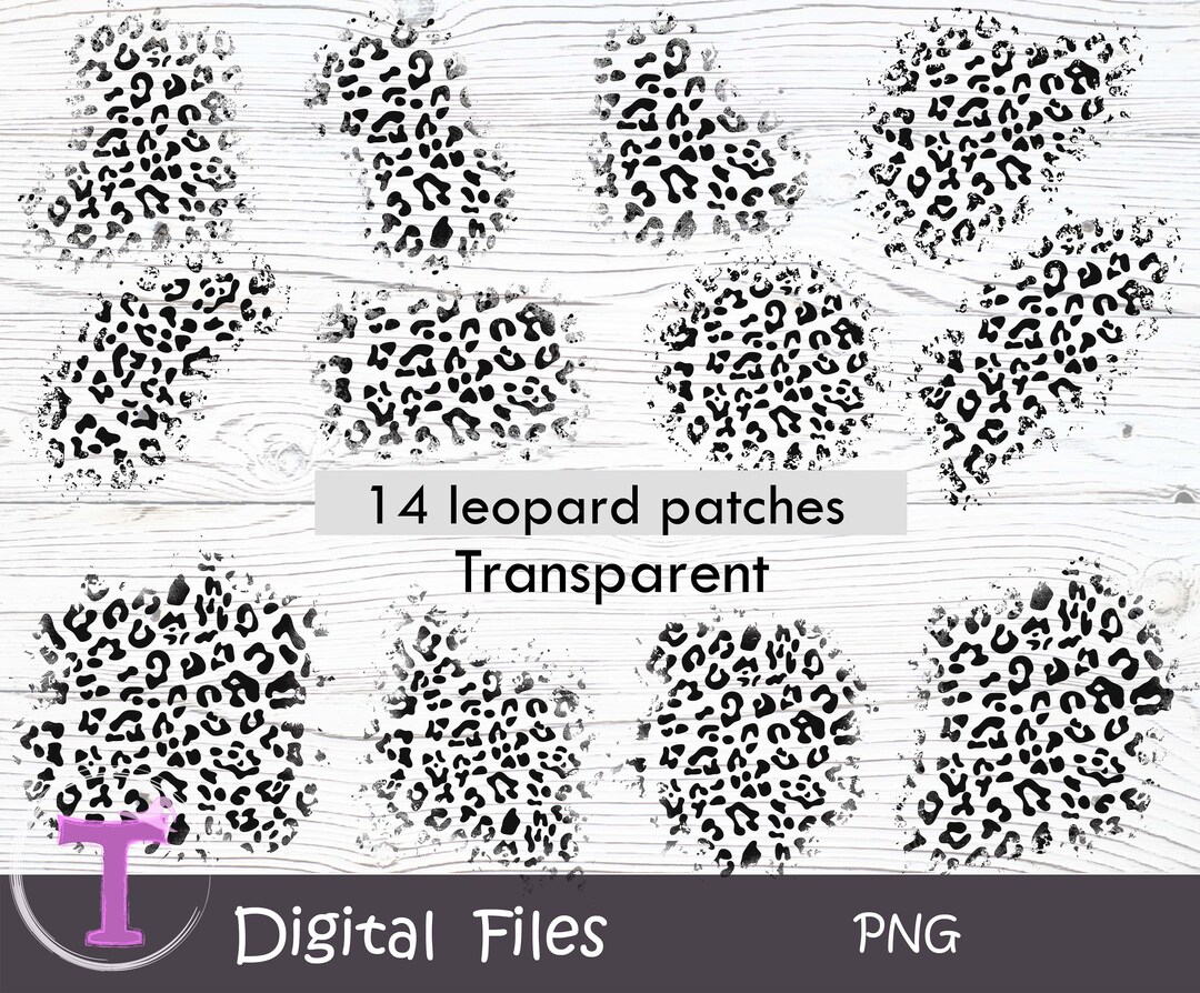 Cheetah Patches, Distressed Black Bleached Leopard, Leopard Transparent ...