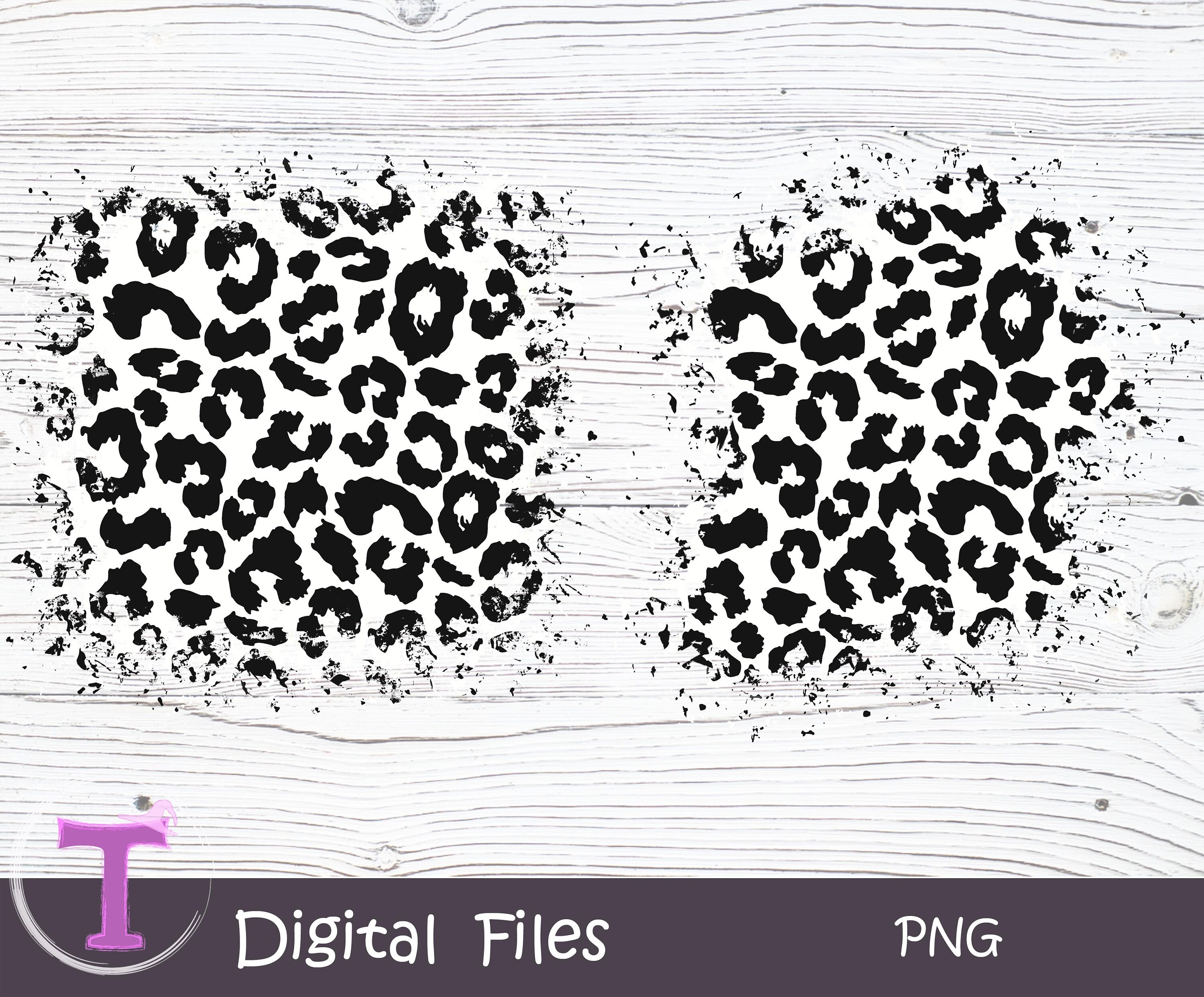 Distressed Leopard Patches, Black and White Leopard Background ...